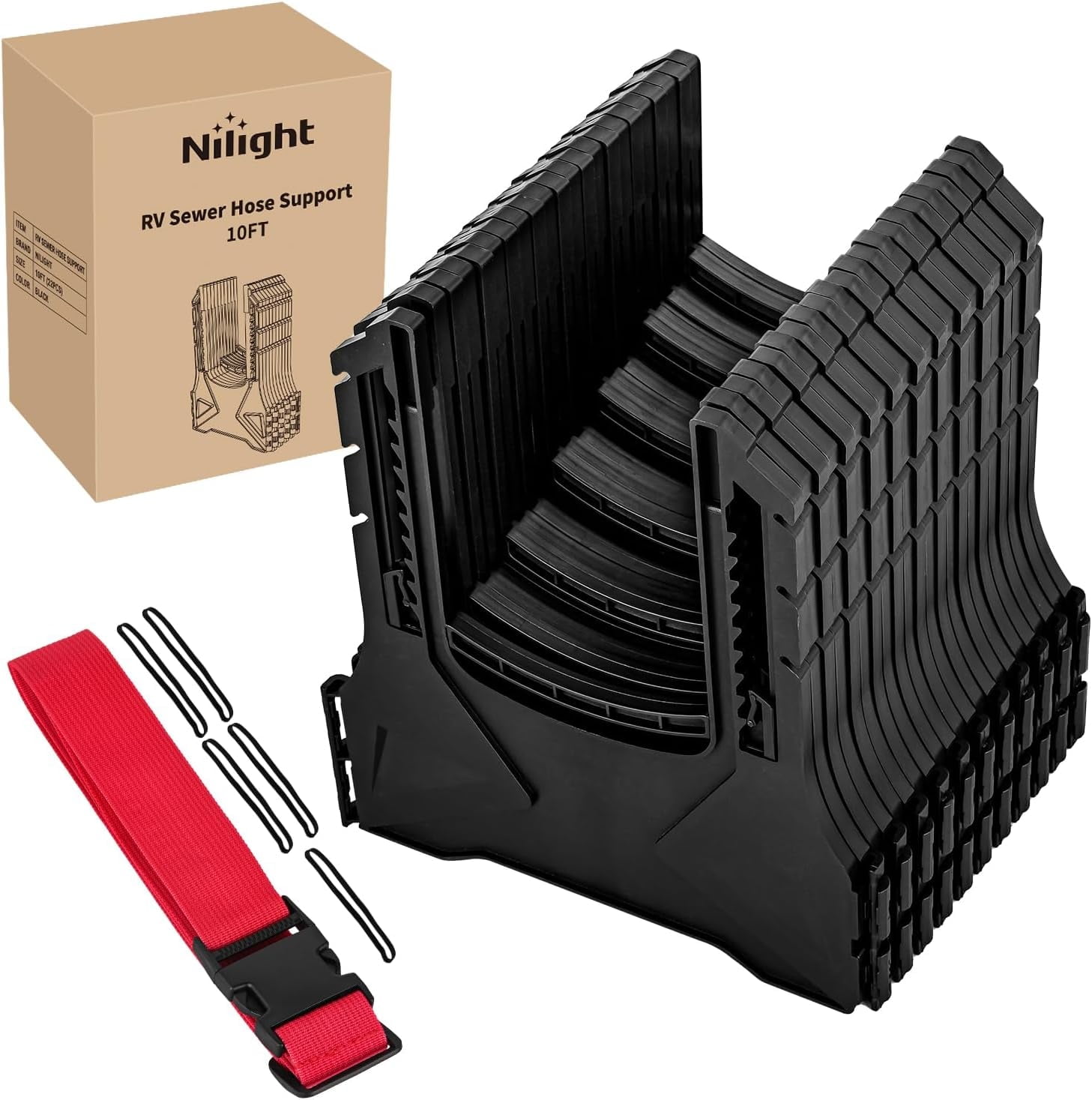 Nilight RV Sewer Hose Support 10Ft, Telescoping Design Avoid Obstacles ...