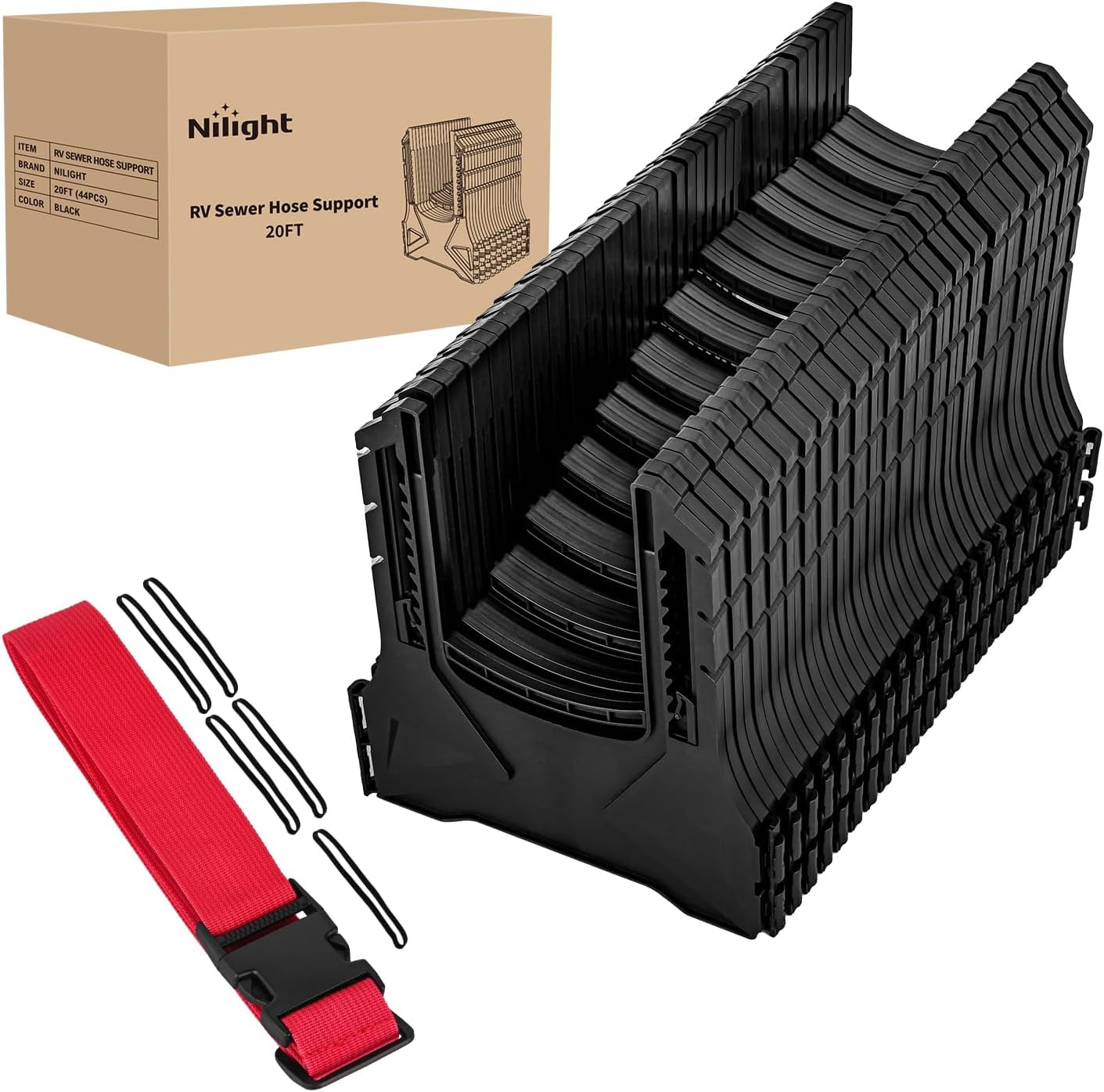 Nilight RV Sewer Hose Support 20Ft, Telescoping Design Avoid Obstacles ...