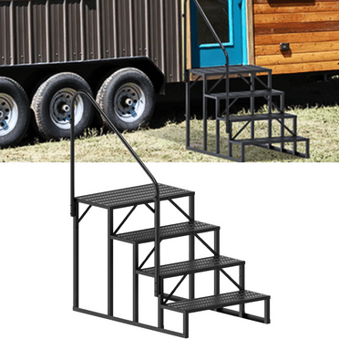 RV Stairs 5 Step, RV Steps Anti-Slip, Hot Tub Steps with Handrail, 660 ...