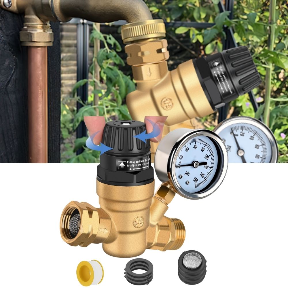 Nilight Water Pressure Regulator for RV Camper with Adjustable Handle ...