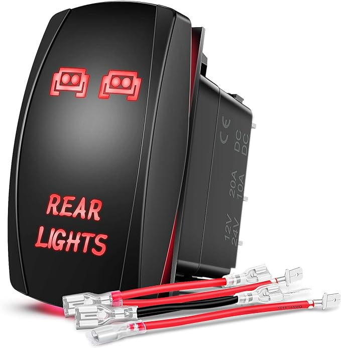Nilight Rear Lights Rocker Switch Led Light Bar Switch 5Pin Laser On ...