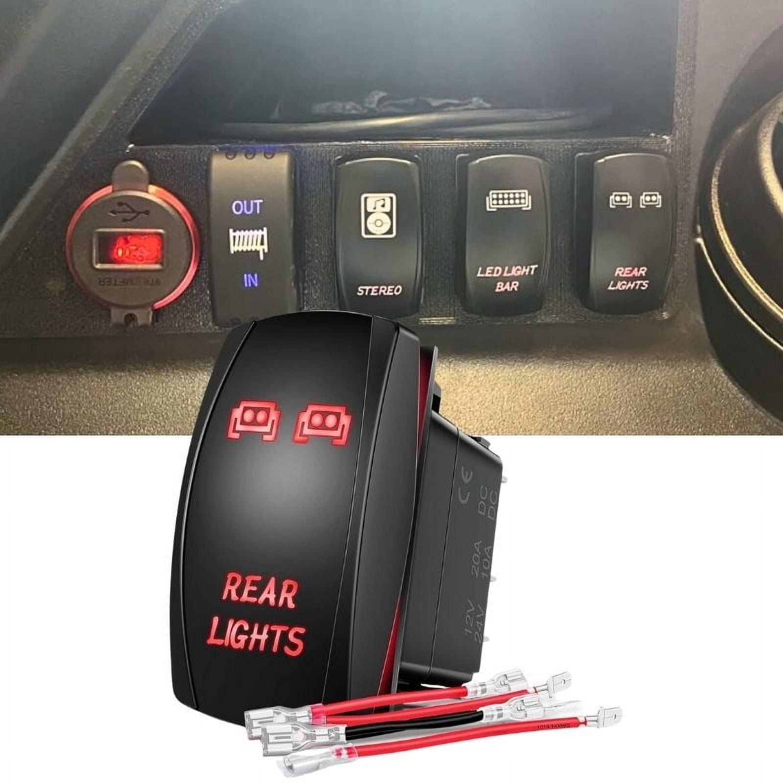 Nilight Rear Lights Rocker Switch Led Light Bar Switch 5Pin Laser on ...