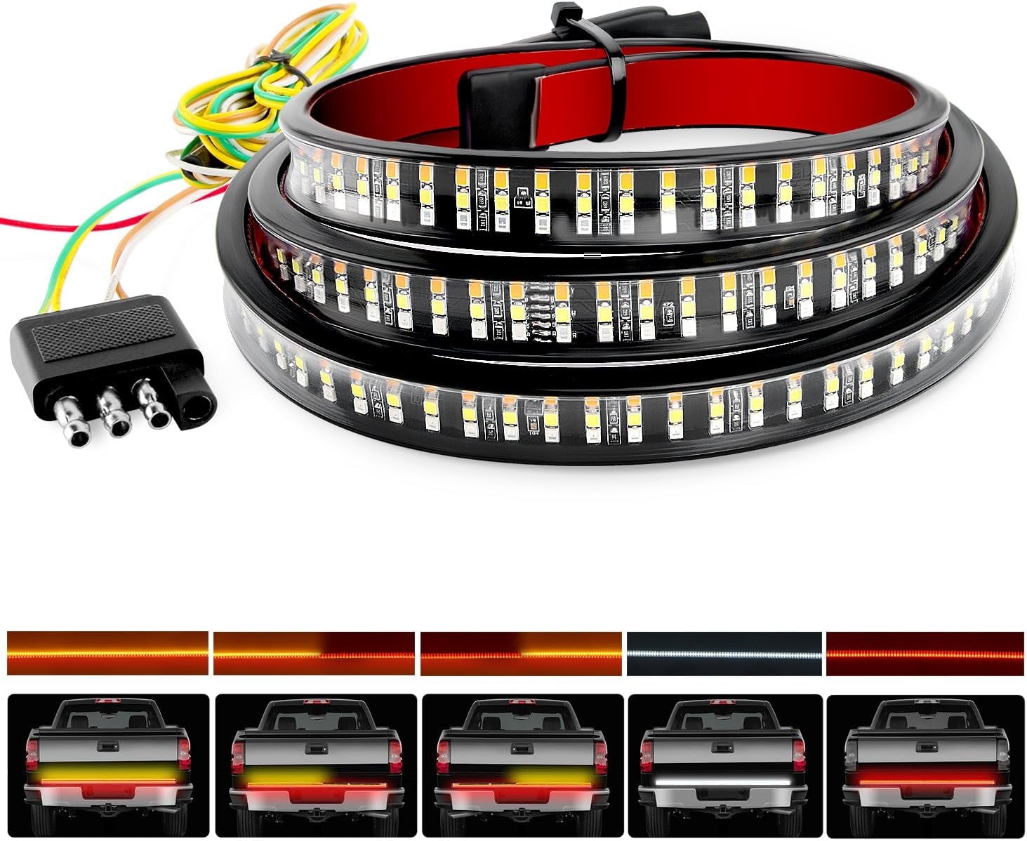 Nilight Row 60" Triple 504 Leds Truck Tailgate Side Bed Light Bar Strip ...