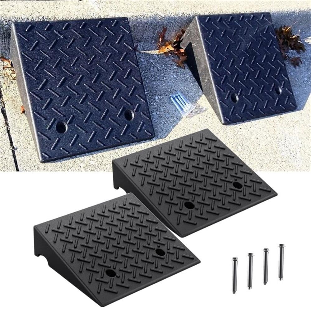 Nilight 2 Pcs Rubber Curb Ramps, 7" Rise Height Heavy Duty Rubber ...