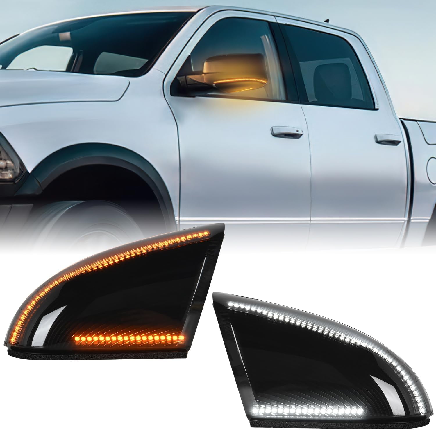 Nilight Side Mirror Marker Light Switchback Amber Turn Signals White ...