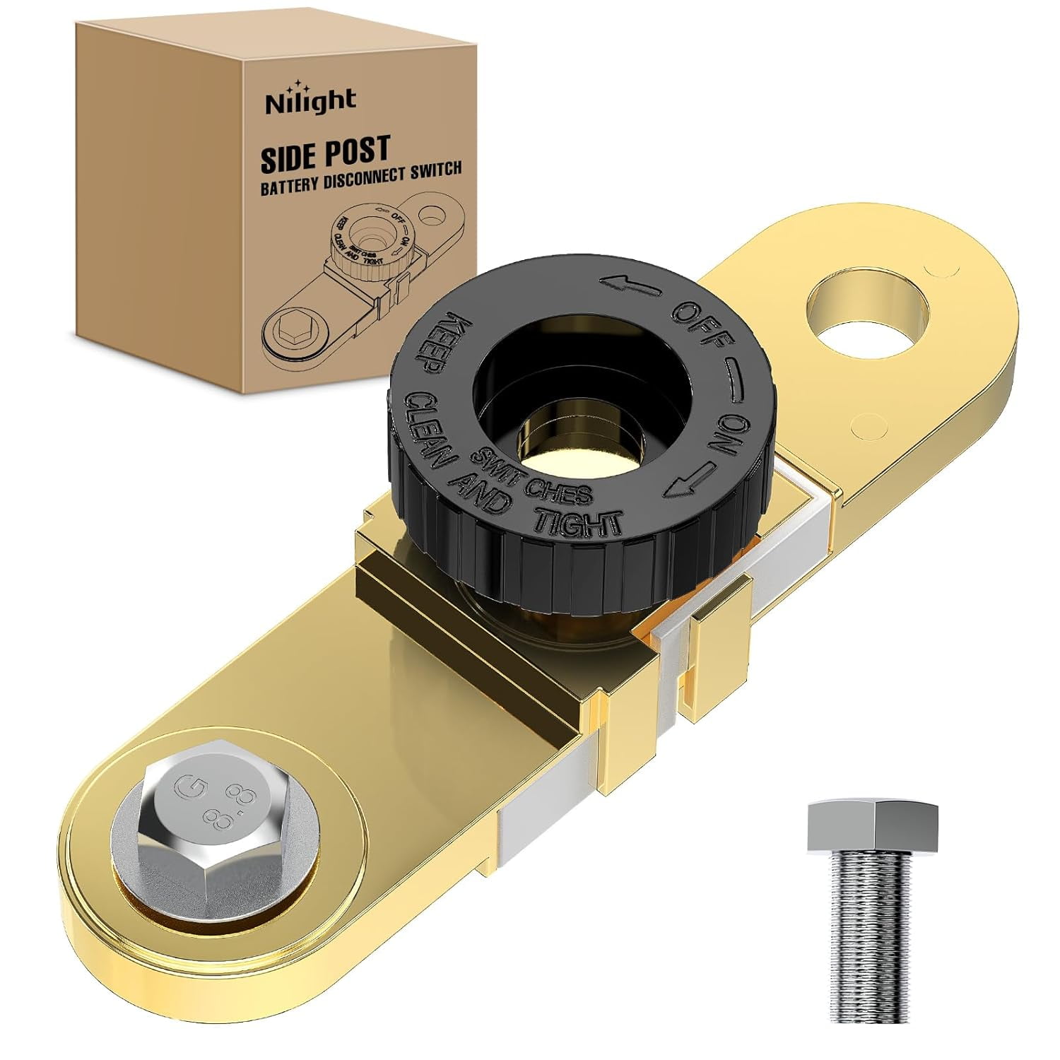 Nilight Top Post Battery Master Switch 12VDC 125A Heavy Duty Power Cut ...