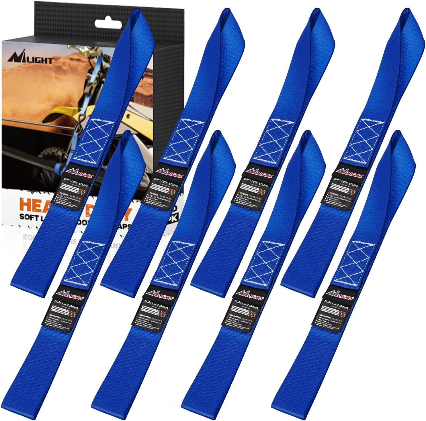 Nilight Soft Loop 1.7”×17" Motorcycle Tie Down Straps Heavy Duty ...