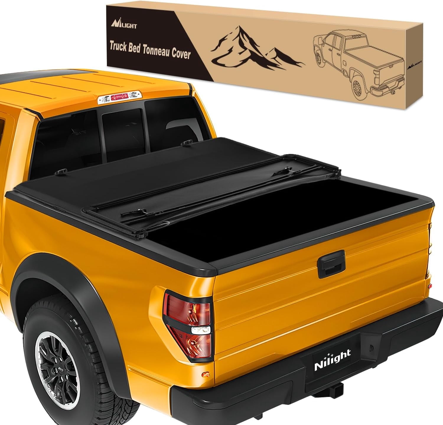 Nilight Soft Tri-fold Truck Bed Tonneau Cover Compatible with Ford F150 ...