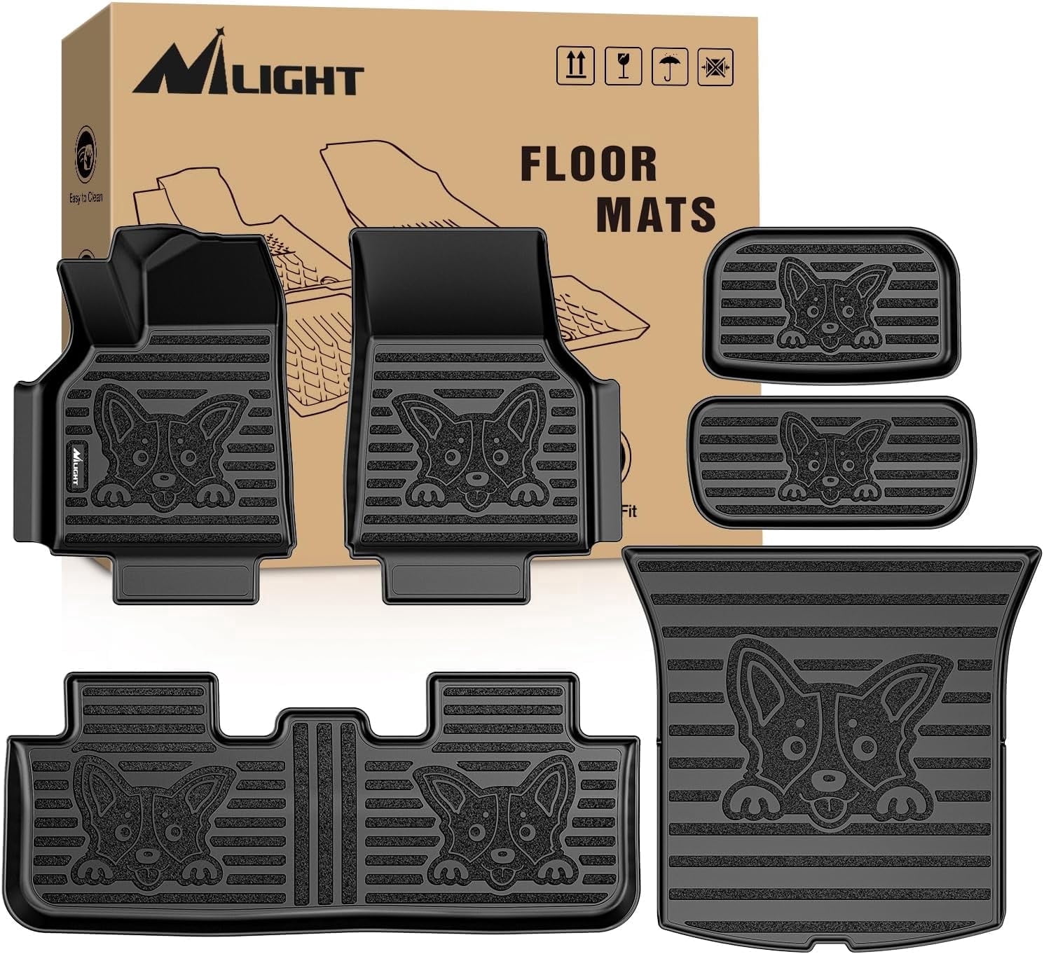 Nilight TPE Floor Mats & Cargo Mats Set for Tesla Model Y (5 Seat only ...