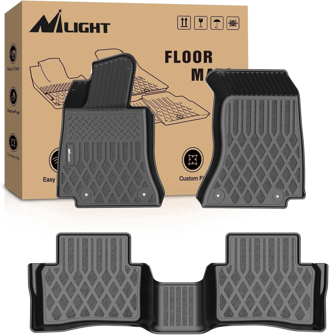 Nilight TPE Floor Mats for Mercedes Benz C-Class Sedan C300 C350e C400 ...