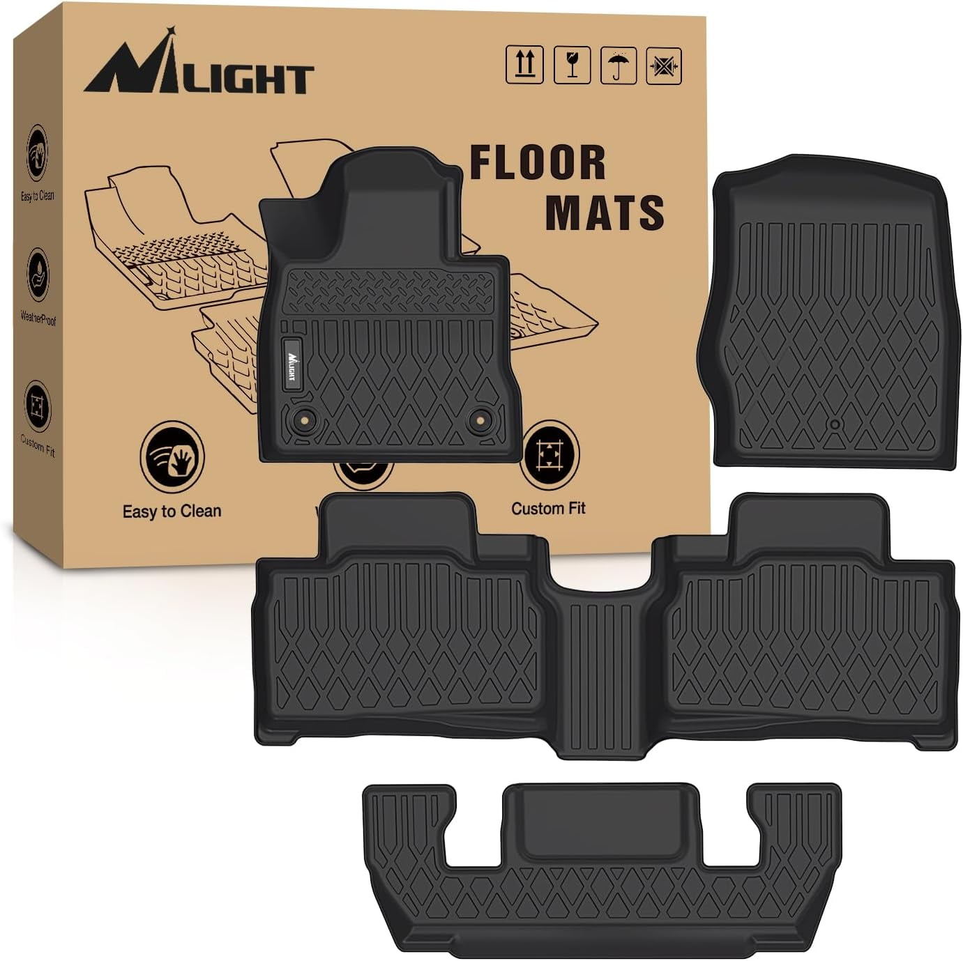 Nilight TPE Floor Mats for Ford Explorer 6 Seats 2020 2021 2022 2023 ...