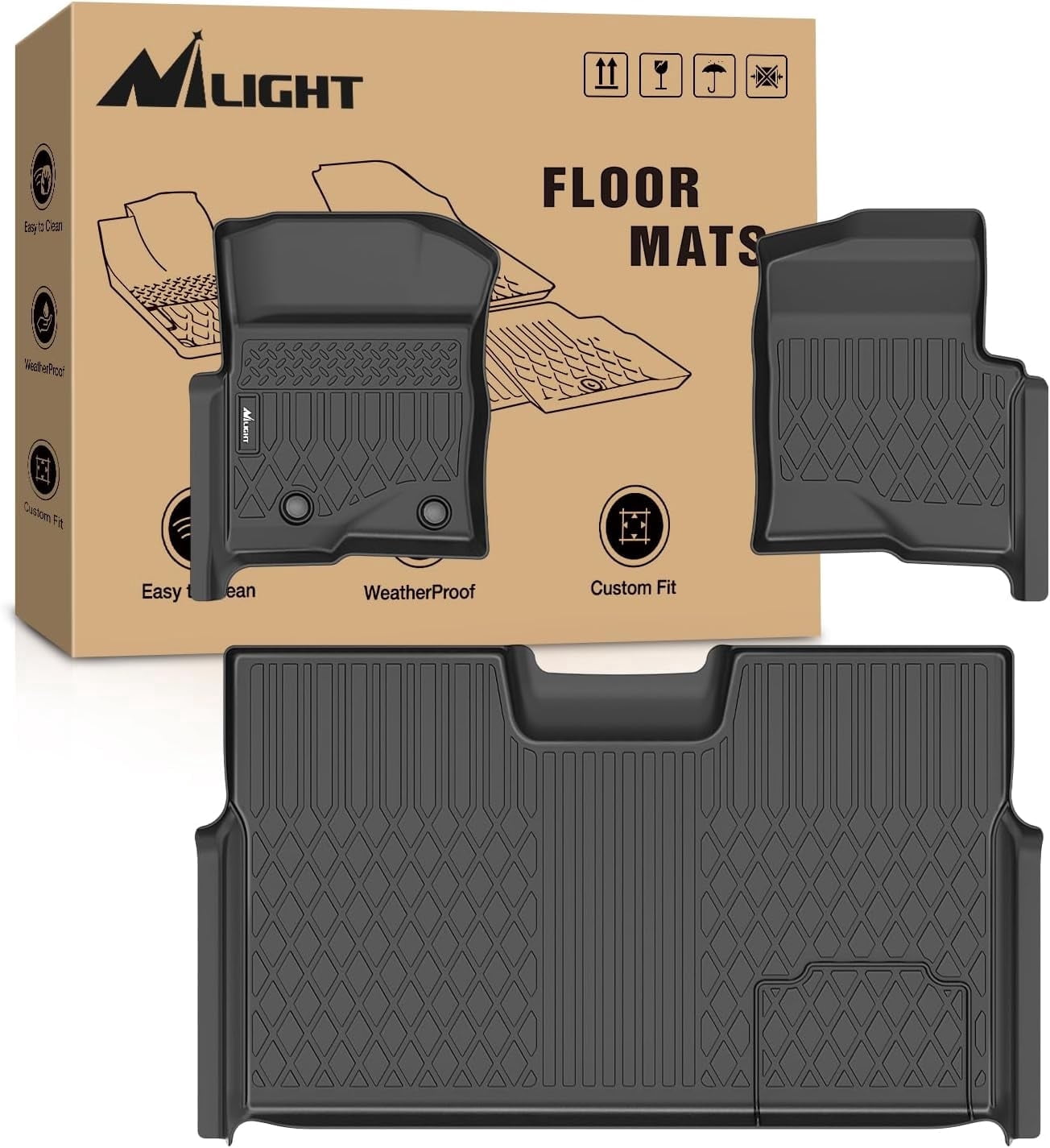 Nilight TPE Floor Mats for Ford F150 F-150 SuperCrew Crew Cab Bucket ...