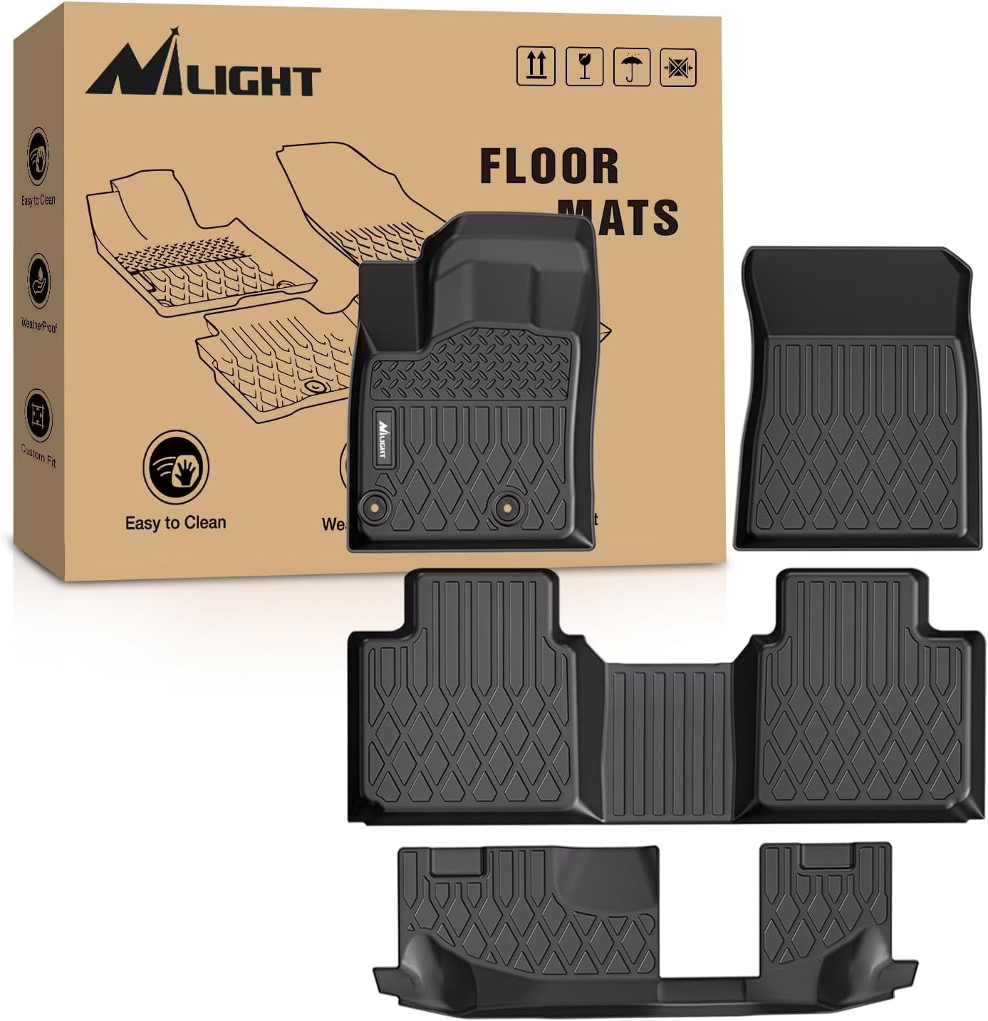 Nilight TPE Floor Mats for Mitsubishi Outlander 2022 2023 2024 (Not for ...