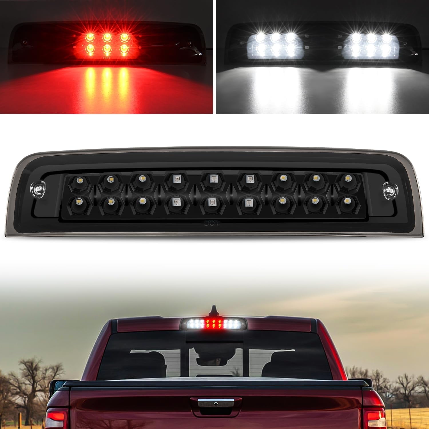 Nilight Third Brake Light High Mount 3rd Stop Reverse Cargo LED ...