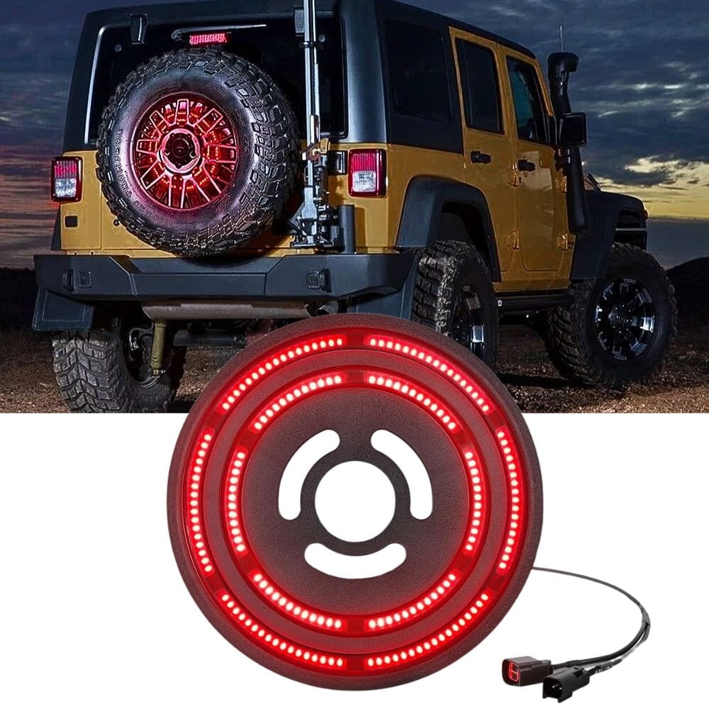 Nilight Spare Tire Brake Light Red Double Row LED Ring 3rd Third Stop ...