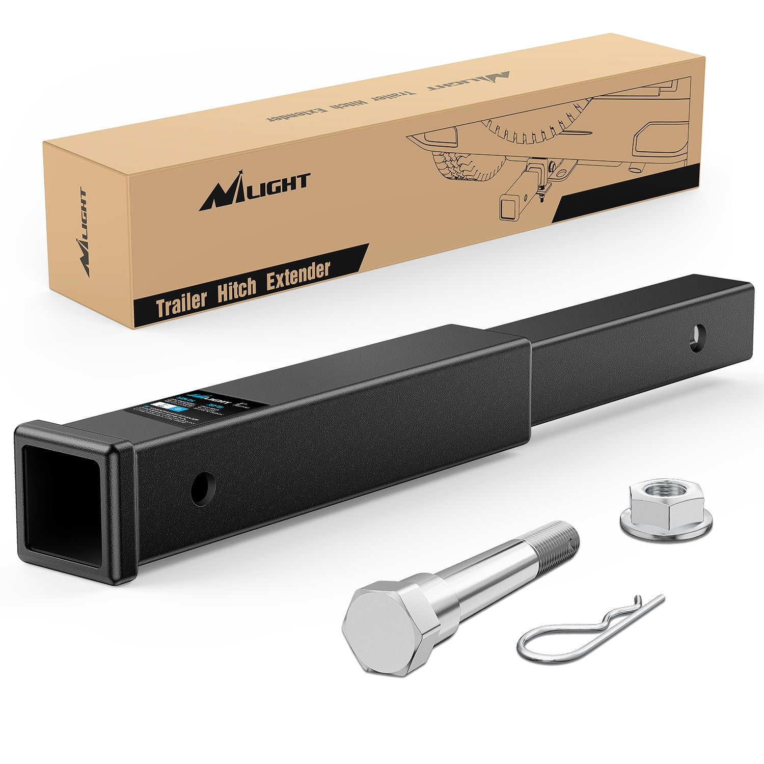 Nilight Trailer Hitch Extender 18Inch Extension Length Fits for 2Inch ...