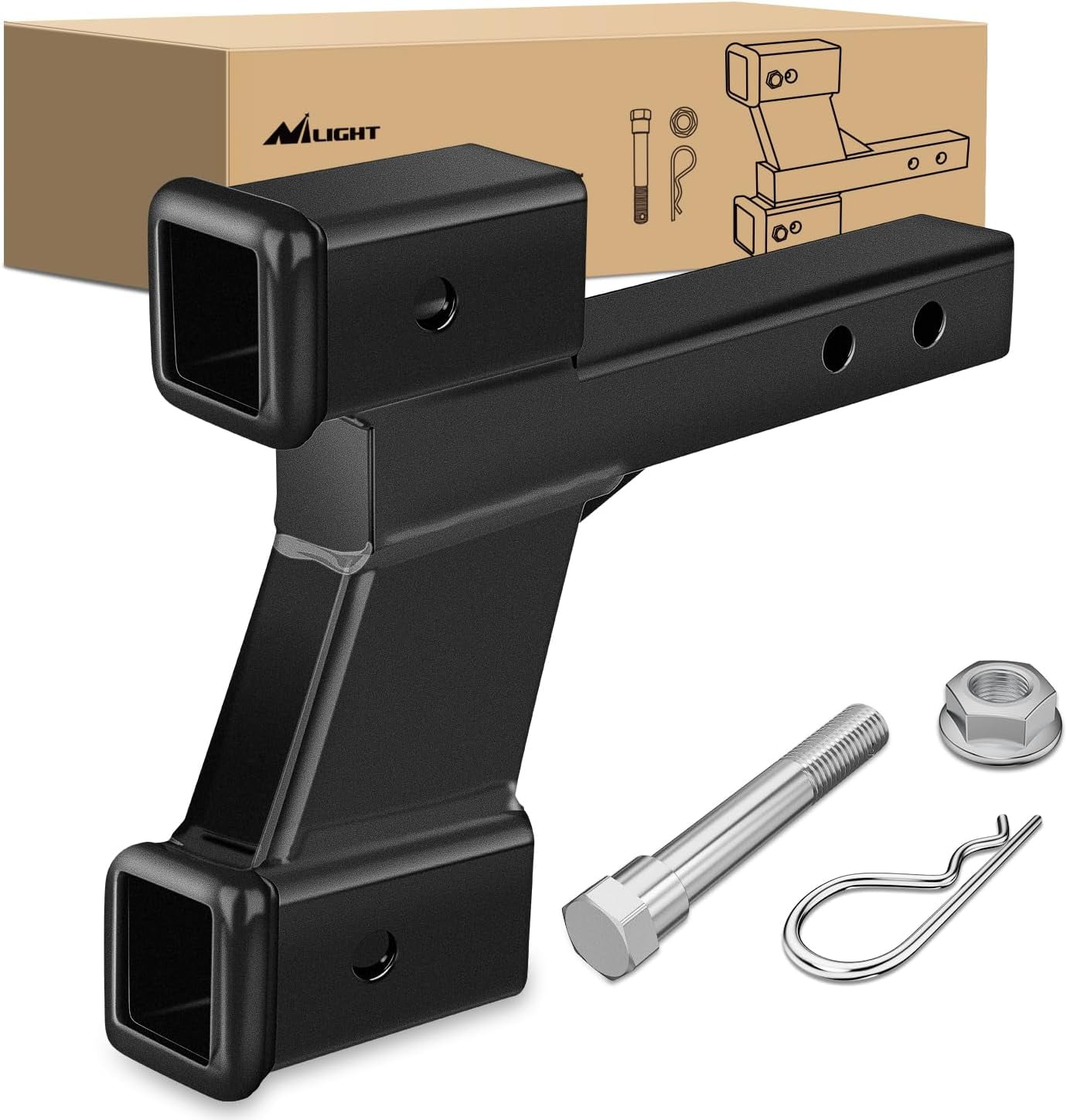 Nilight Trailer Hitch Extension Riser for 2 Inch Receiver with 6 Inch ...