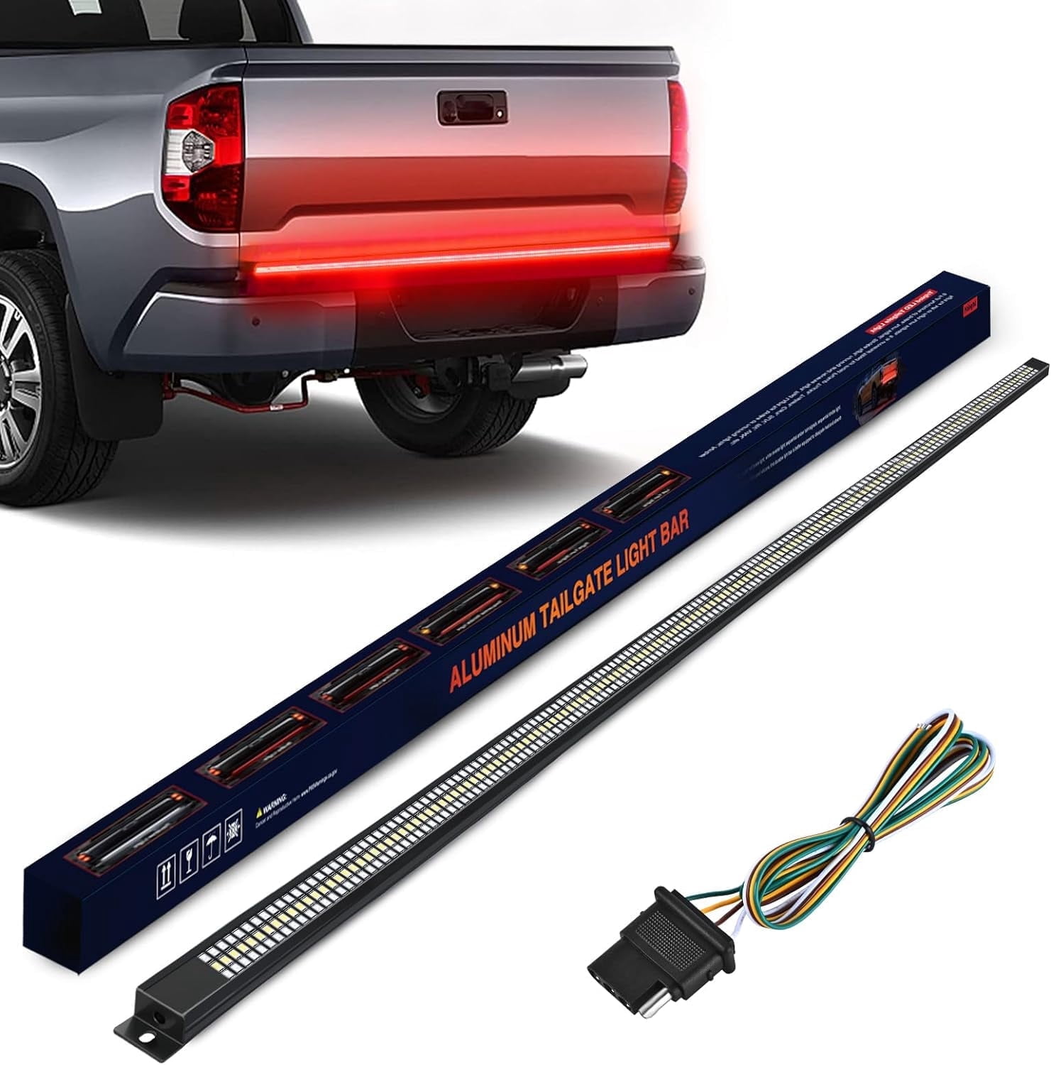 Nilight Truck Tailgate Light Strip 60" Aluminum FrameTriple Row Light ...
