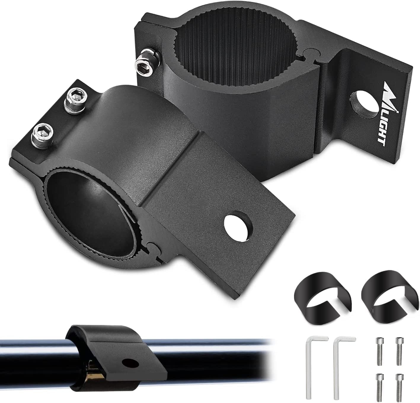 Nilight Tube Clamp Bracket Fit 1.81 to 2.13 inch Round Bull Bar Crash ...