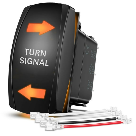 Nilight Turn Signal Switch Amber 4Pin ON Off ON Rocker Switch Laser ...