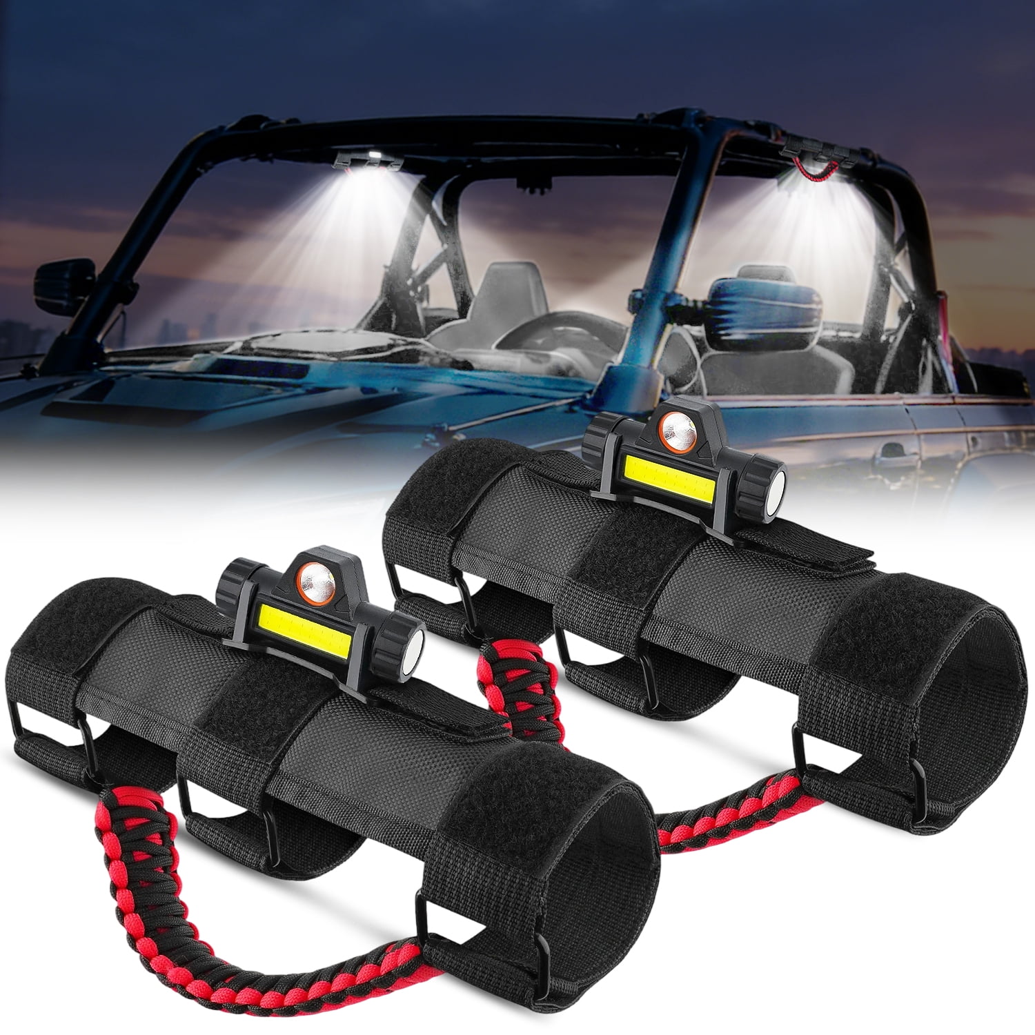 Nilight UTV Dome Light w/Grab Handle Universal 1.75”-2.0” Roll Bar ...