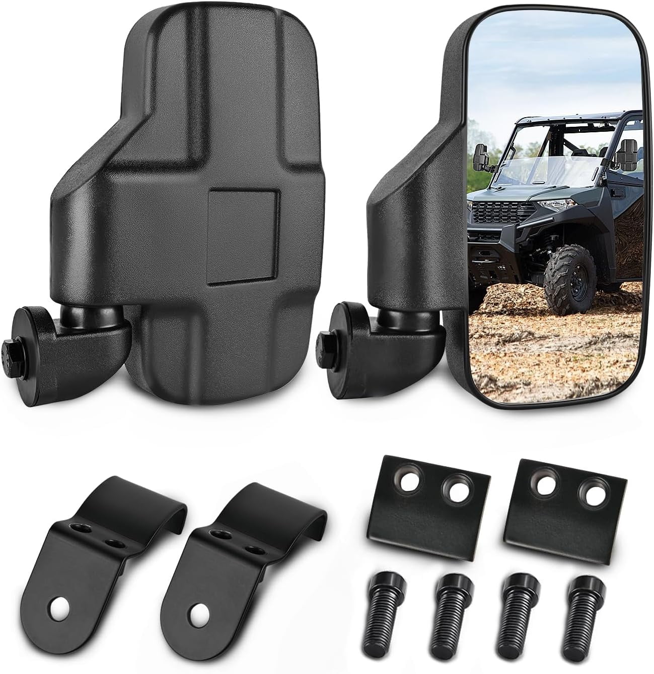 Nilight UTV Side Mirrors Compatible With 2015-2023 Polaris Ranger 1000 ...