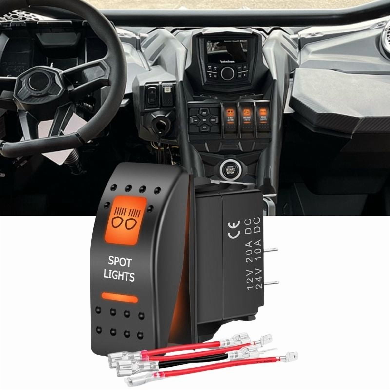 Nilight UTV Spot Lights Rocker Switch on off 5 PIN SPST Led Light Bar ...