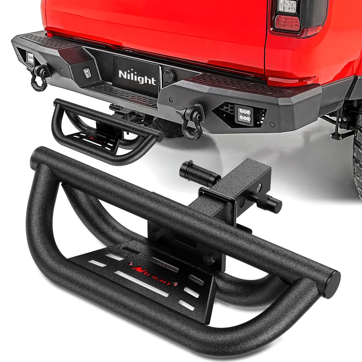 Nilight Universal Hitch Step Textured Black Drop Trailer Hitch Step Fit ...