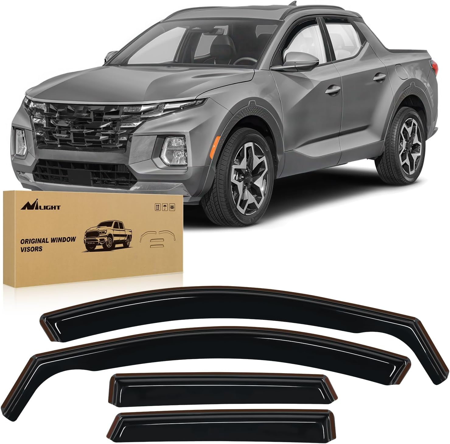 Nilight Vent Window Visors for Hyundai Santa Cruz 2022 2023 2024 2025 ...