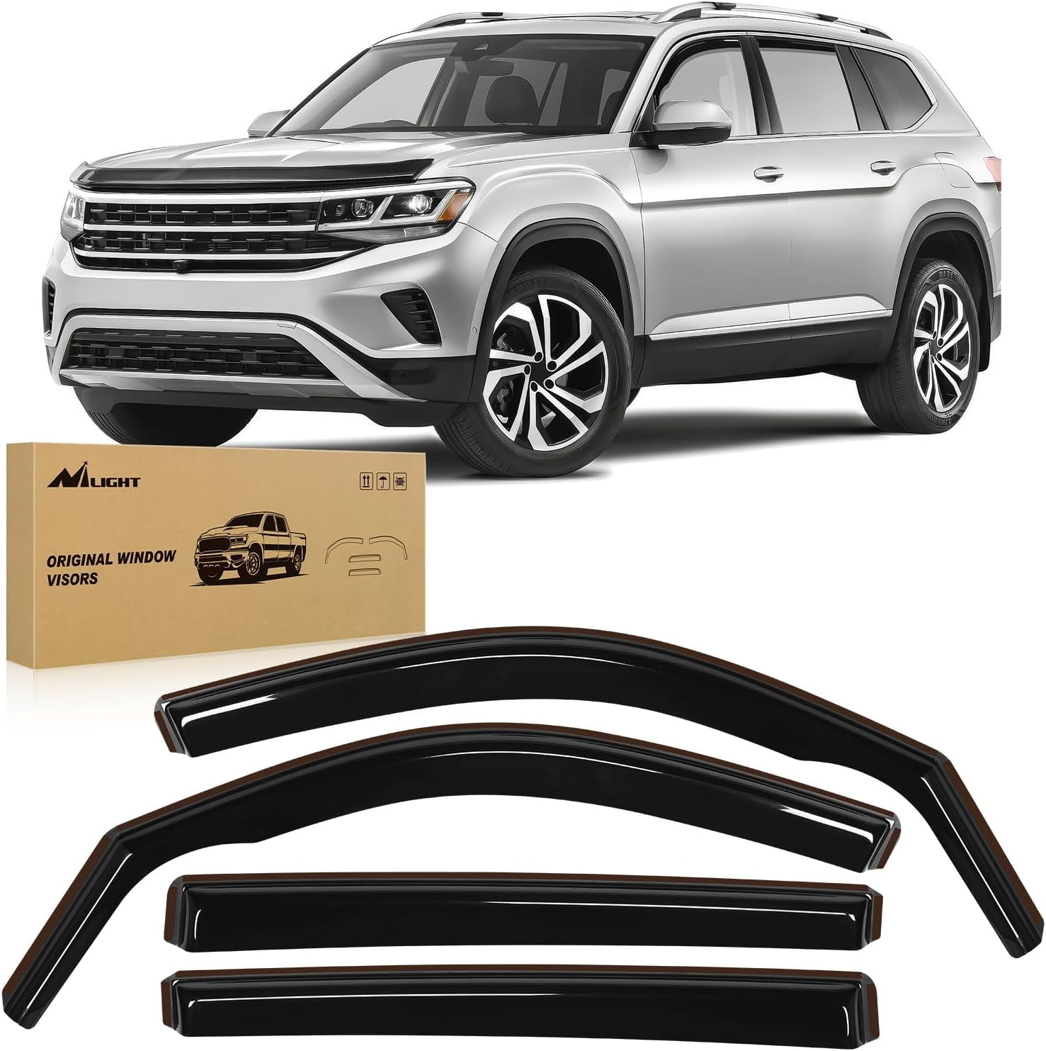 Nilight Vent Window Visors for Volkswagen (VW) Atlas 2018 2019 2020 ...