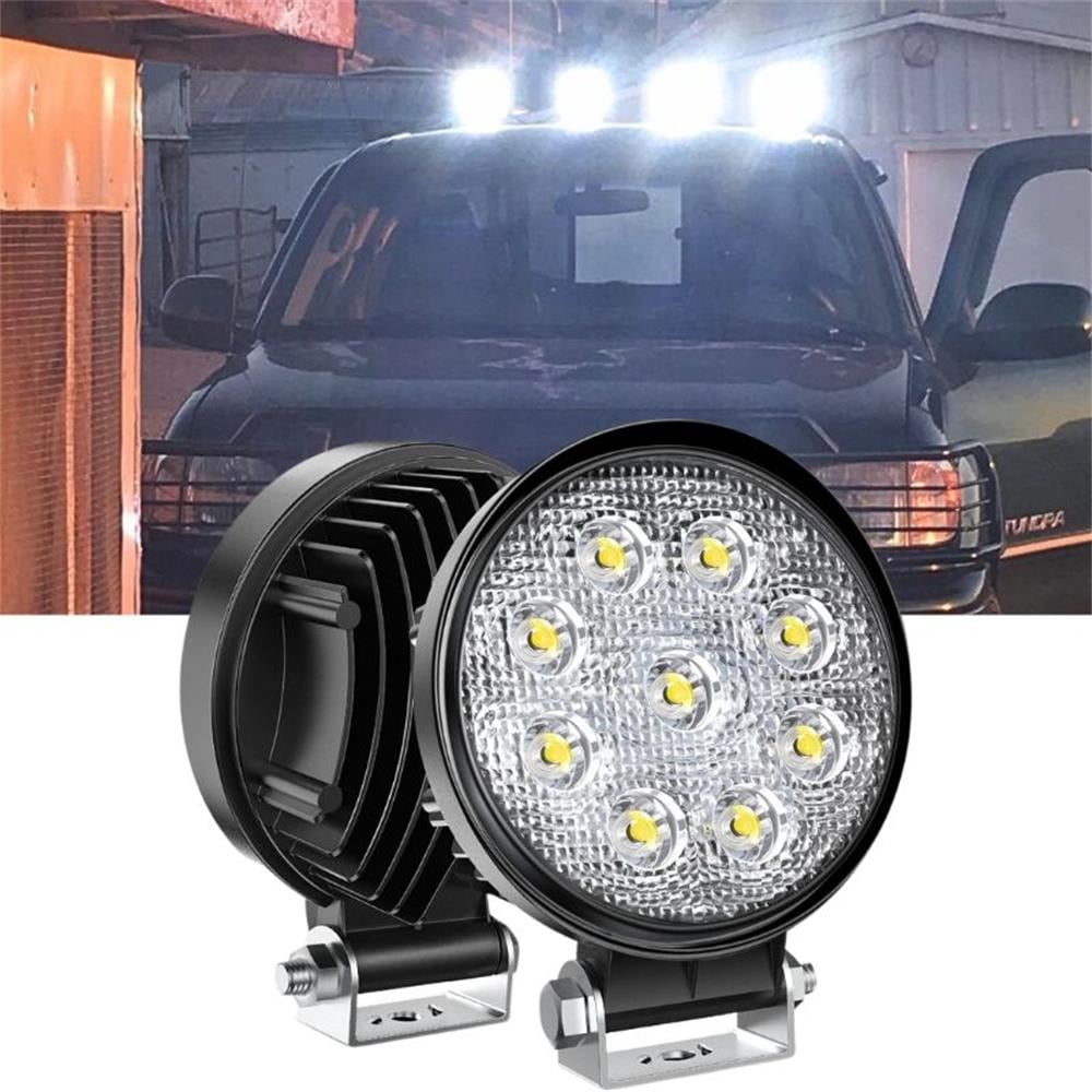 Nilight 27W Led Light Bar 2Pcs 4.5" 27W 3000LM Round Spot Light Pod Off ...
