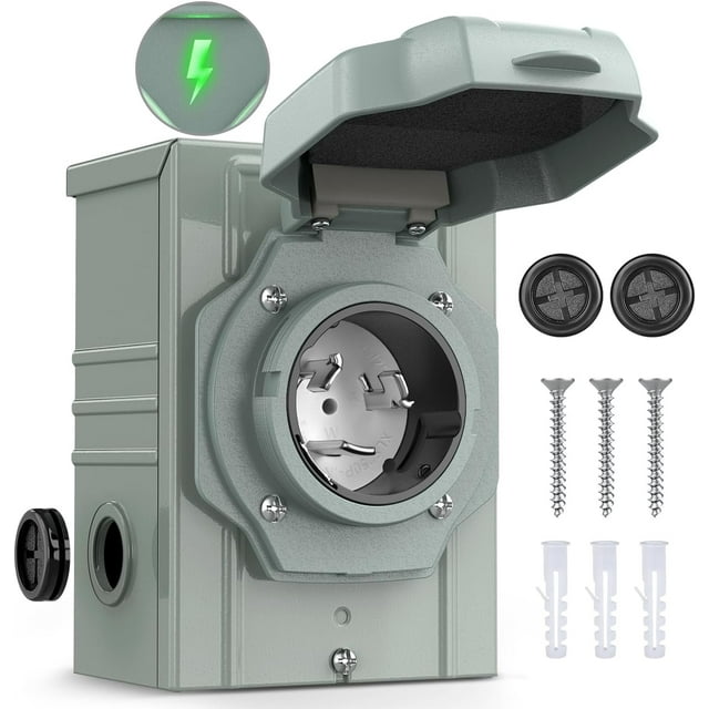 Nilight Waterproof 50 AMP Generator Power inlet Box - Walmart Business ...