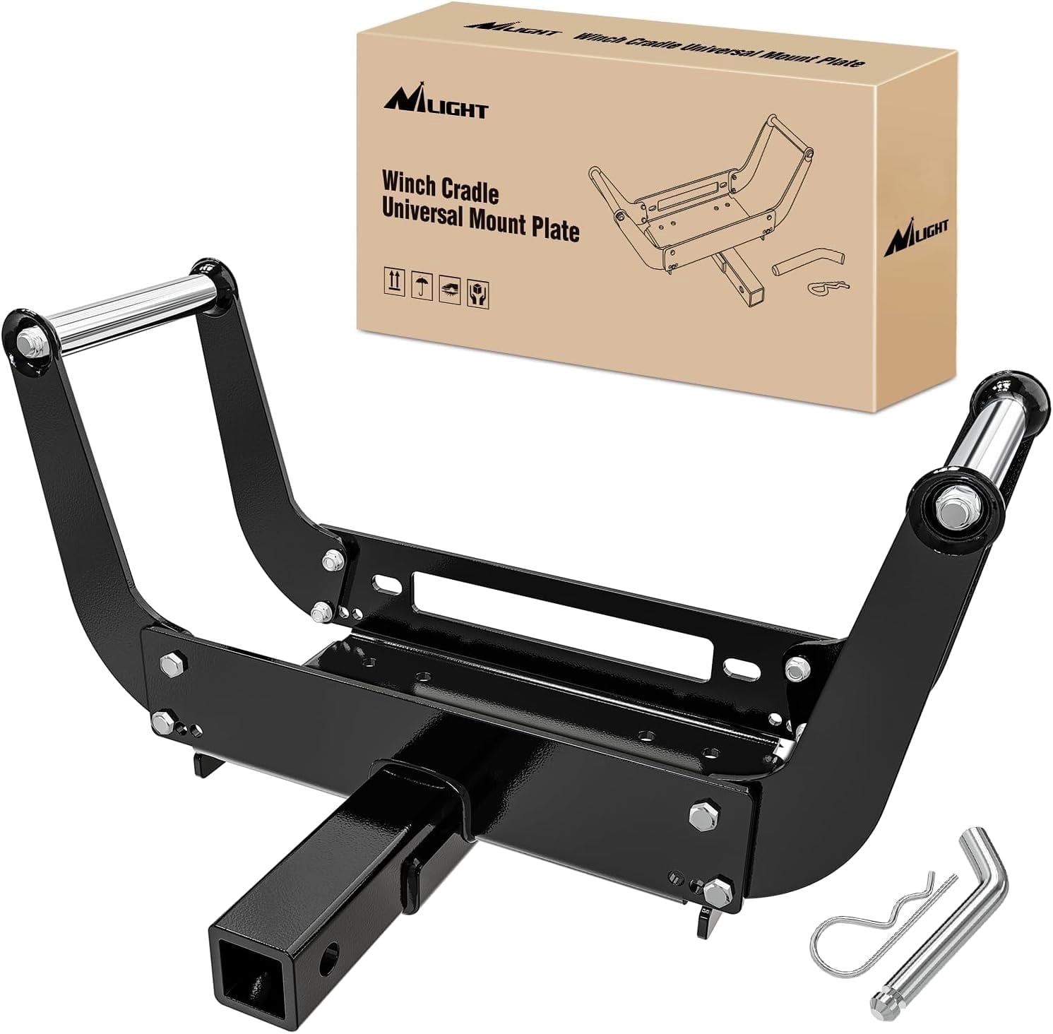 Nilight Winch Cradle Universal Mount Plate 10 x 4 1/2" Winch Bracket ...