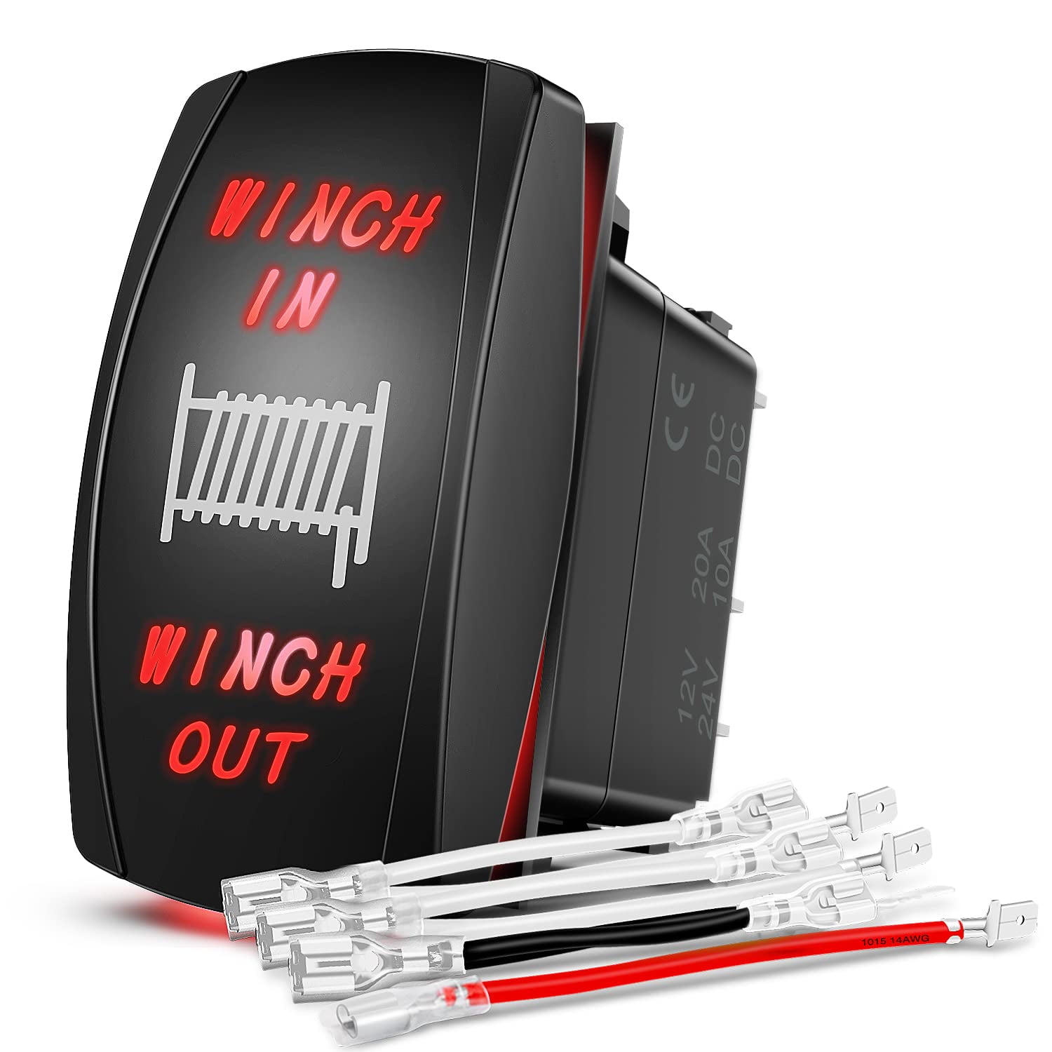 Nilight Winch Rocker Switch Momentary Toggle Switch ON Off ON Switch ...