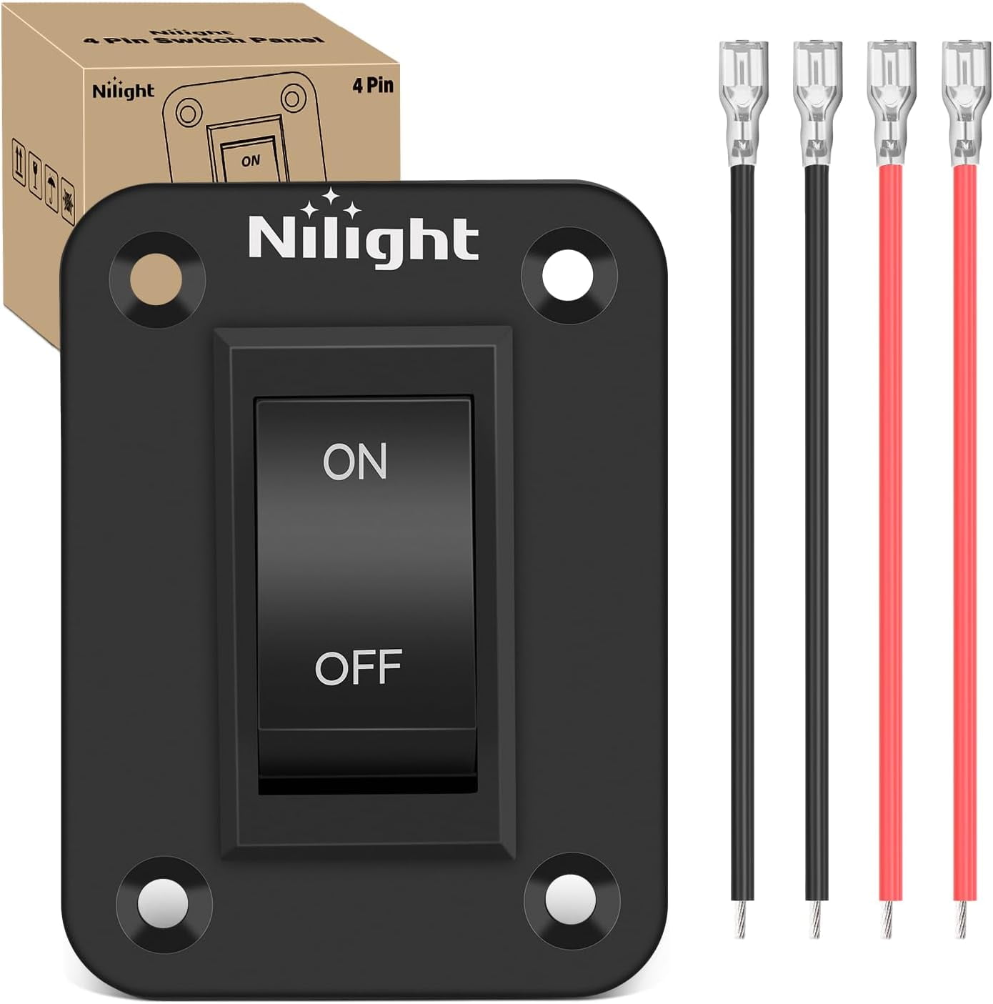 Nilight on-off Switch Panel 4 PIN DPST Toggle Switch Panel 12V 20A ...