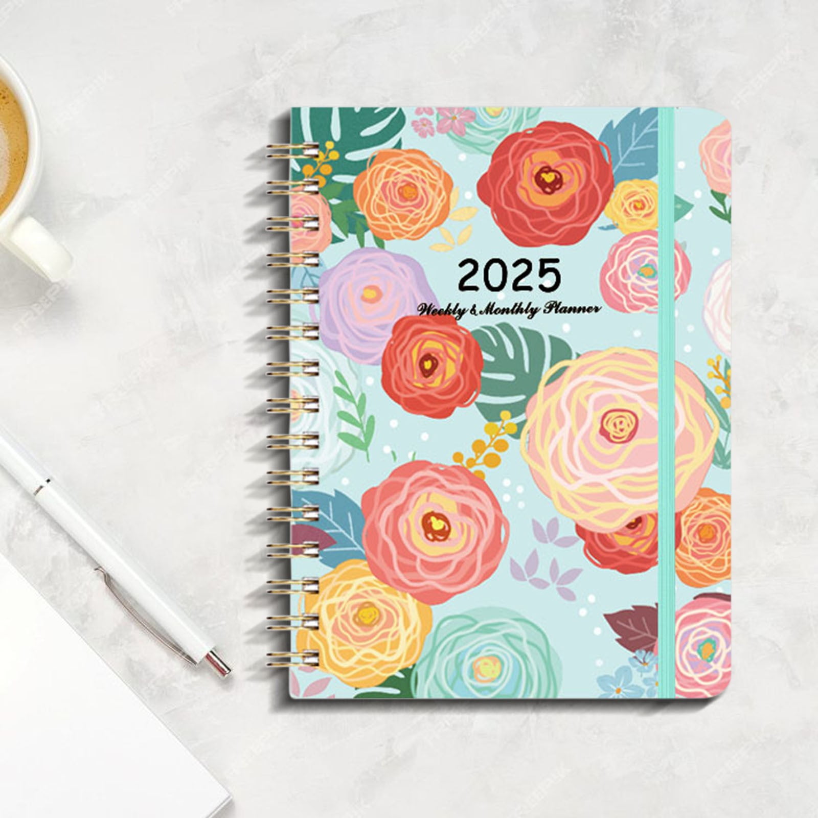Nilvkv 2025 Planner Notebook Weekly Monthly Planner Flower Schedule ...