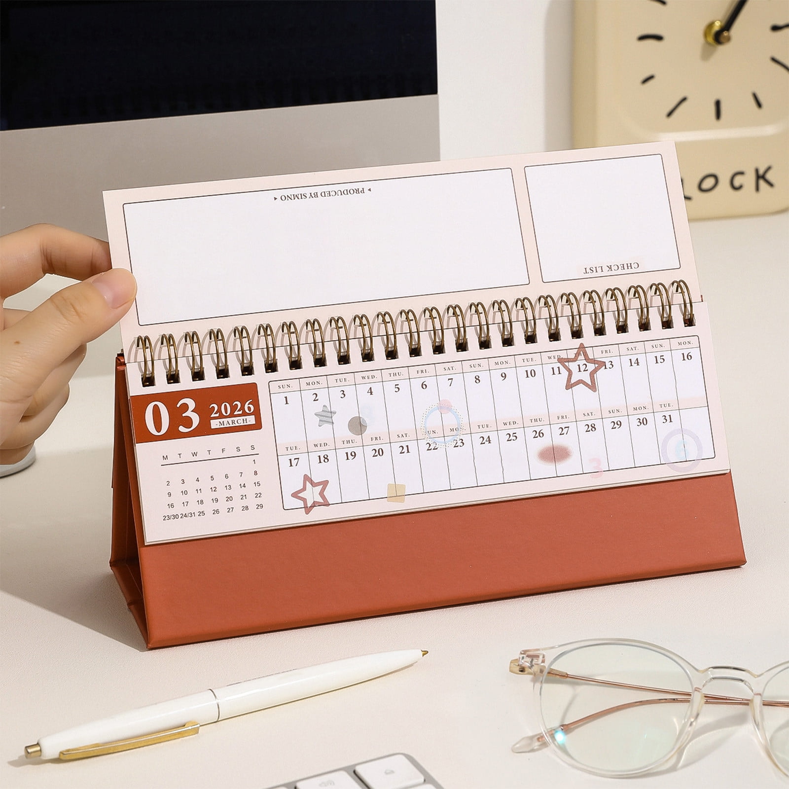 Nilvkv 2026 Calendar, Desk Calendar Punch Card Planner from 2026-2027 ...