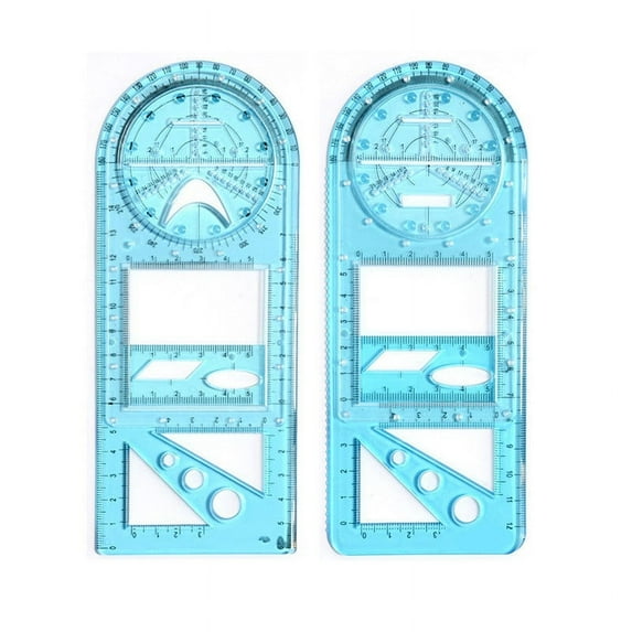 Nilvkv 2Pc Multifunctional Stvdent Math Ruler Multifunctional Rotatable ...