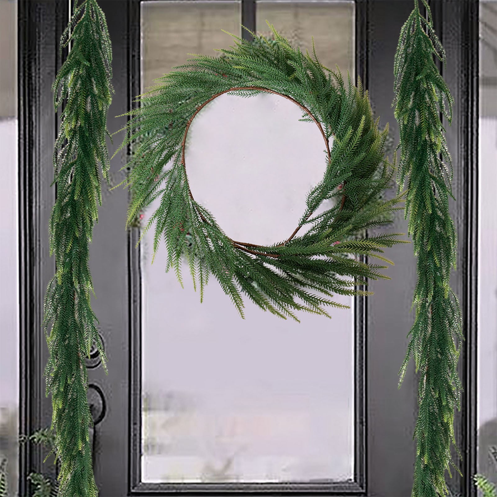 Nilvkv Artificial Christmas Garlands,5.9ft Fake Hanging Ivy Vines Faux ...