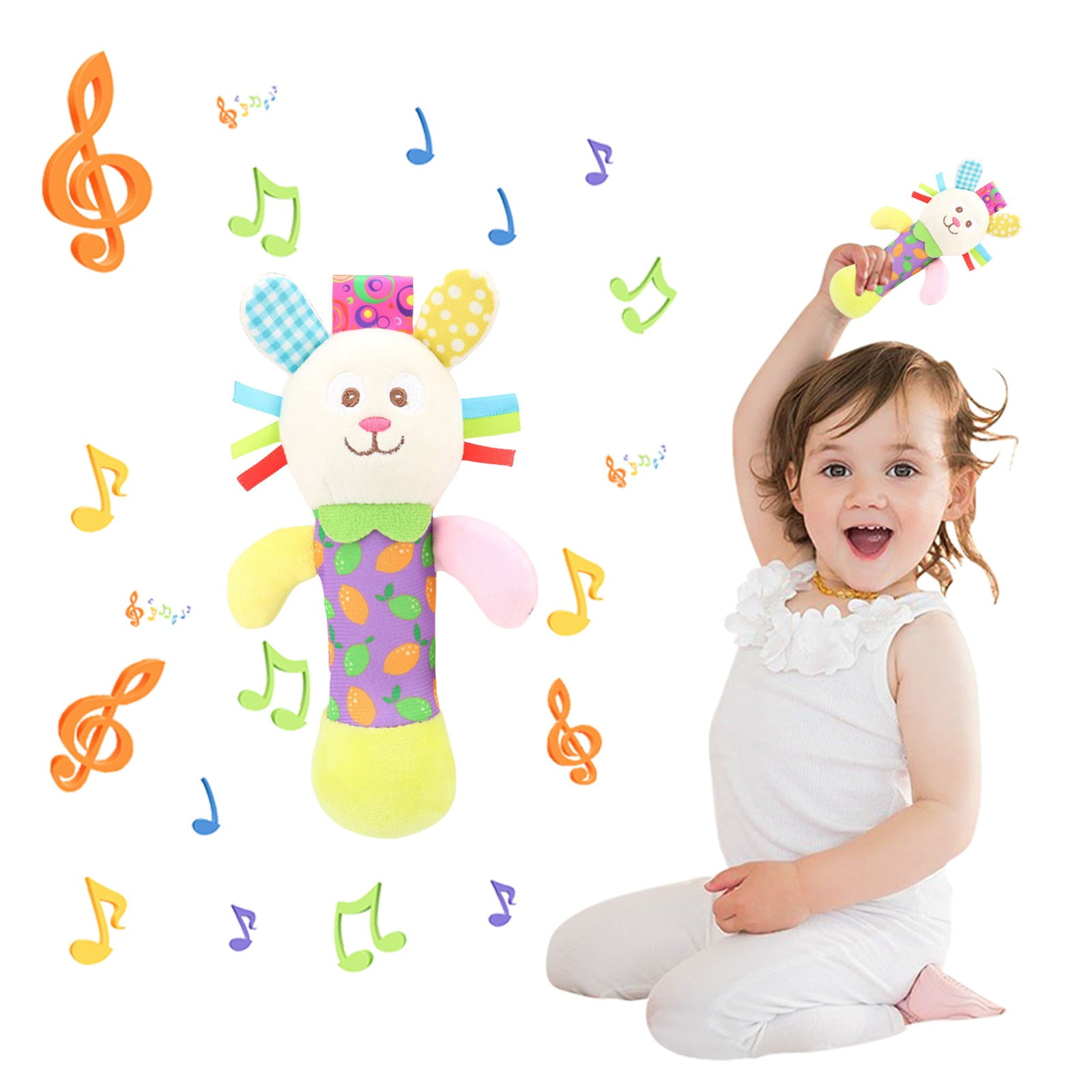 Nilvkv Baby Hand Rattles, Cute Animal Soft Rattles Shaker Infant ...