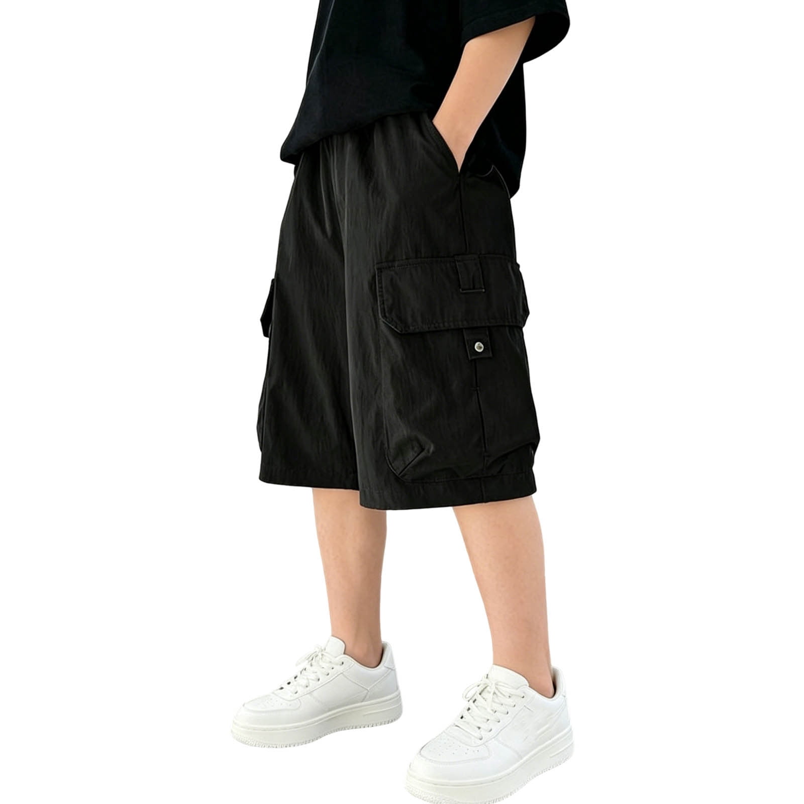 Nilvkv Boys Athletic Shorts, Shorts for Boys, Multi Pockets Soft Fabric ...