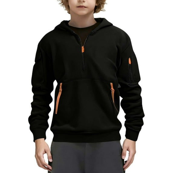 Nilvkv Boys Hoodies, Hoodies for Kids, Boys Half Zip Hooded Sweatshirt ...