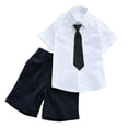 Nilvkv Boys Suit, Suit for Boys, British Style Short Sleeve Shirt and ...