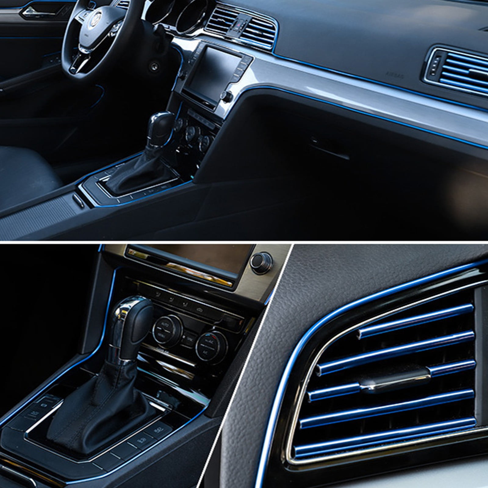 Nilvkv Car Interior Decorative Trim Strips 3M Flexible PVC Chrome ...