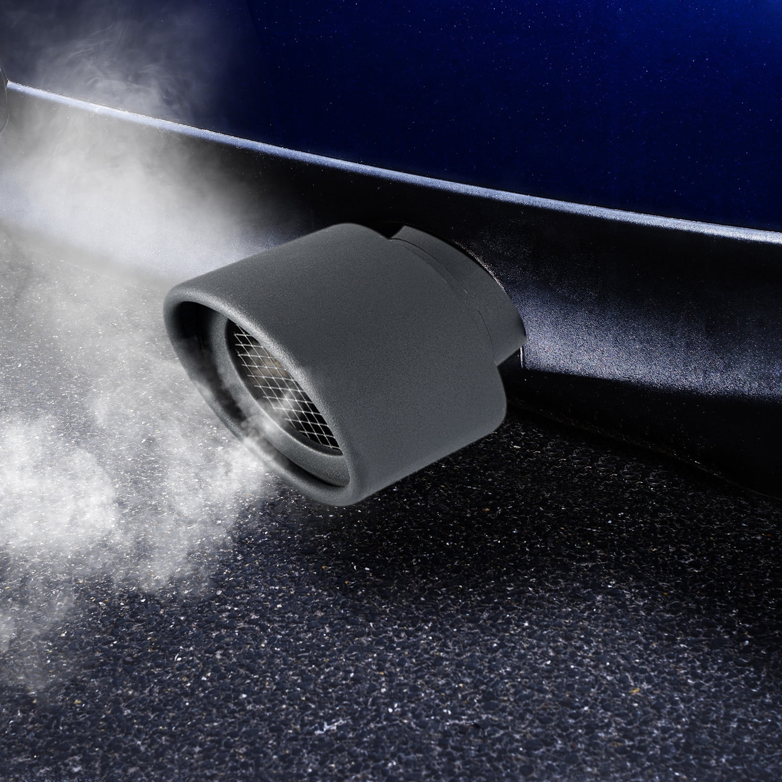 Nilvkv Car Modified Exhaust Pipe Cover Stainless Steel Single Round Tip ...