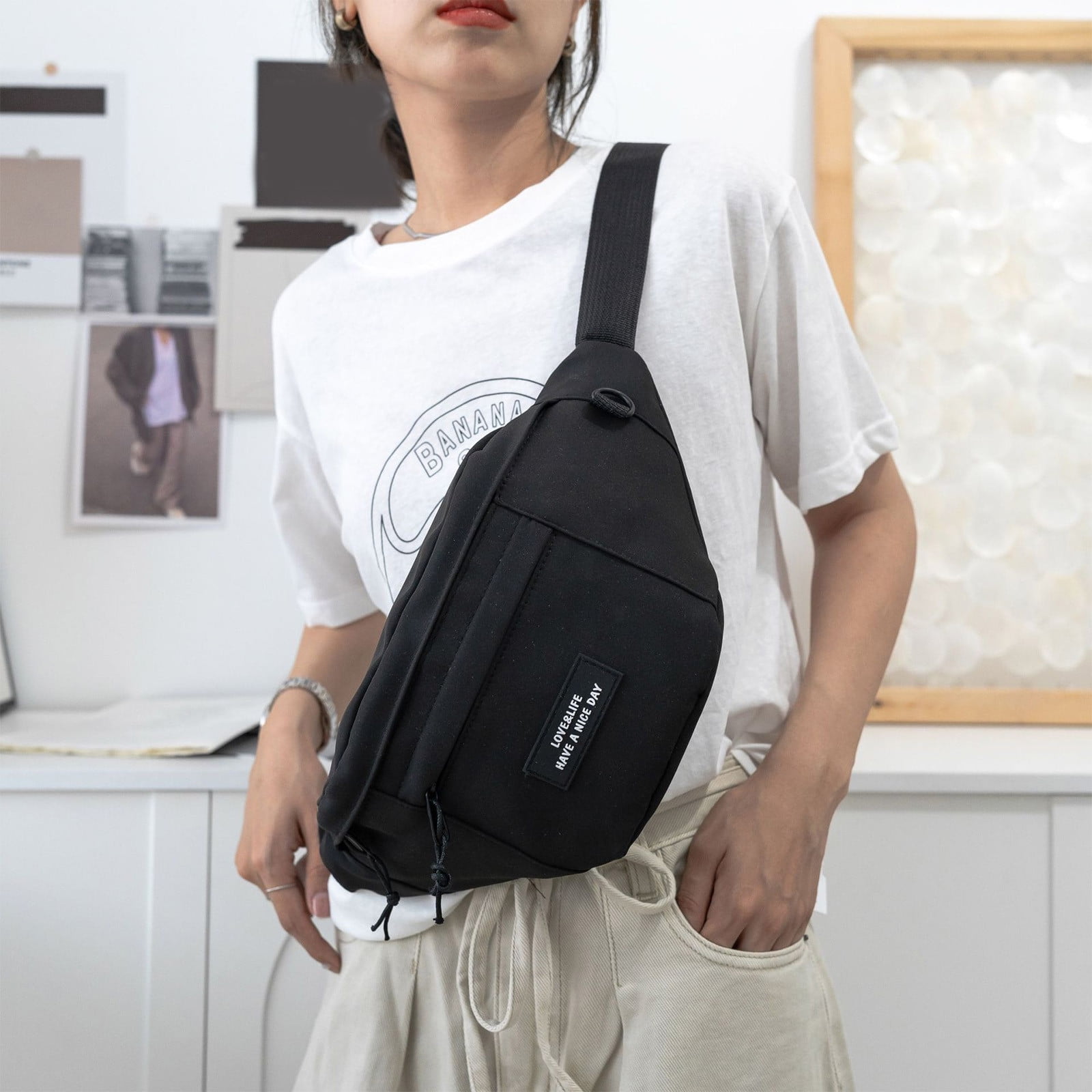 Nilvkv Chest Bag Male Ins Sports Crossbody Bag Leisure Versatile ...