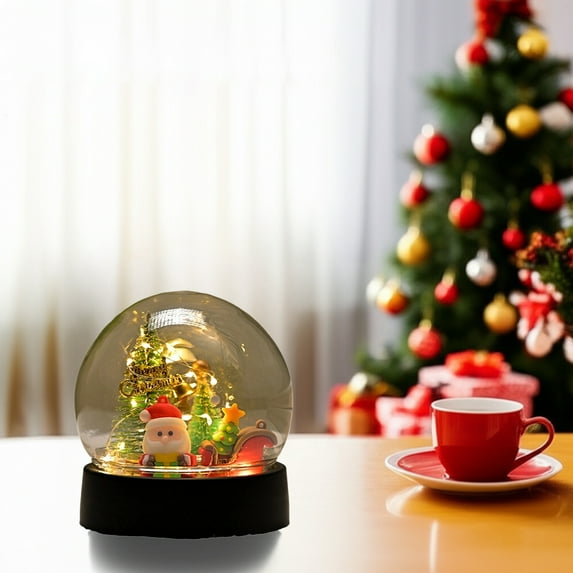 Nilvkv Christmas Gift Transparent Ball LED Night Light with Mini Tree ...