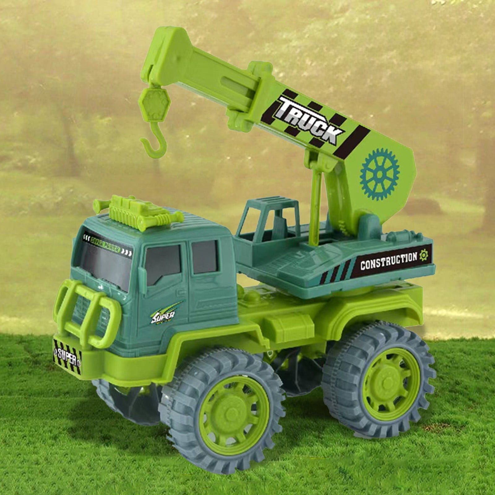 Nilvkv Classics Mighty Crane Truck - Made with Plastic, Green Toy ...