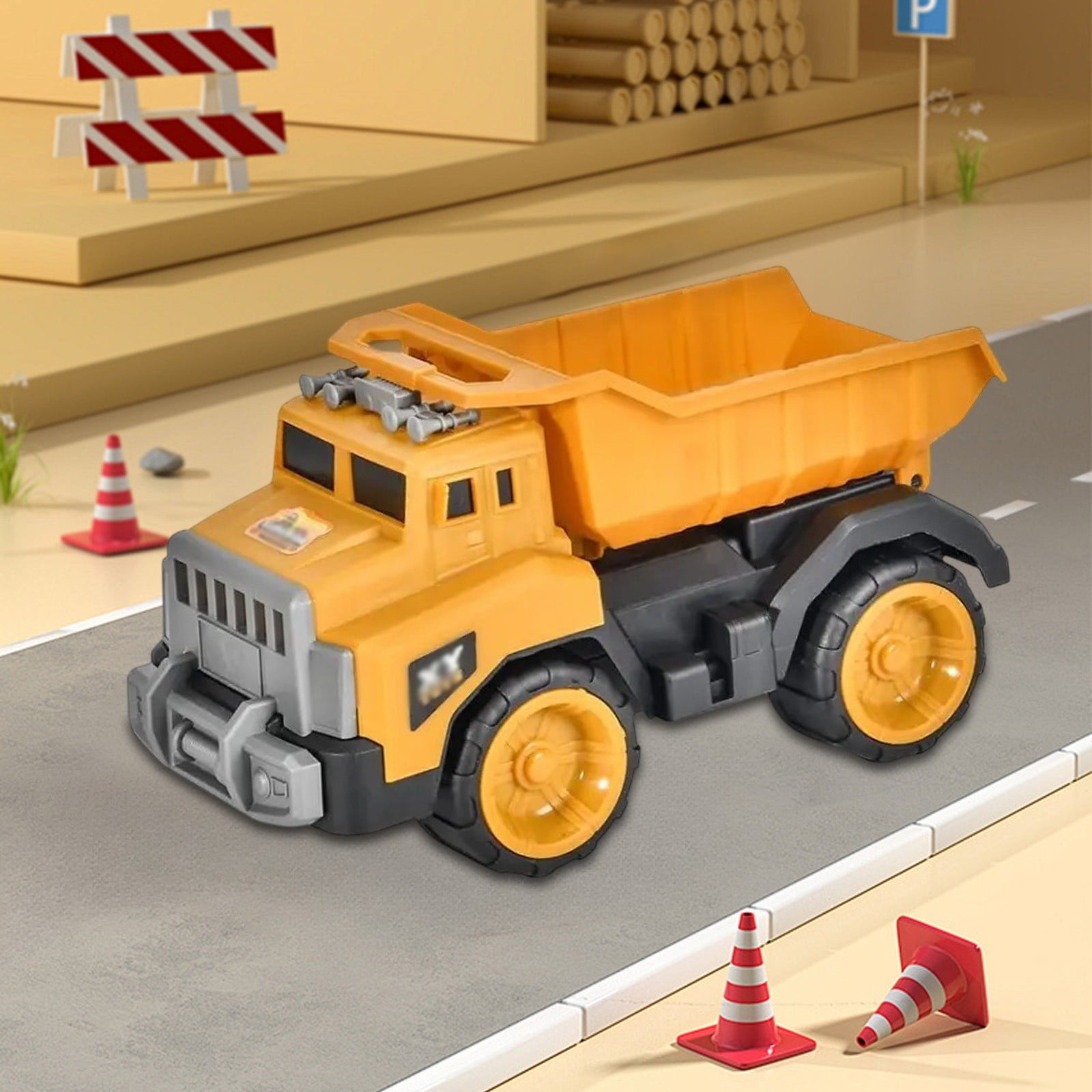 Nilvkv Classics Mighty Dump Truck - Made with Plastic, Yellow Toy ...