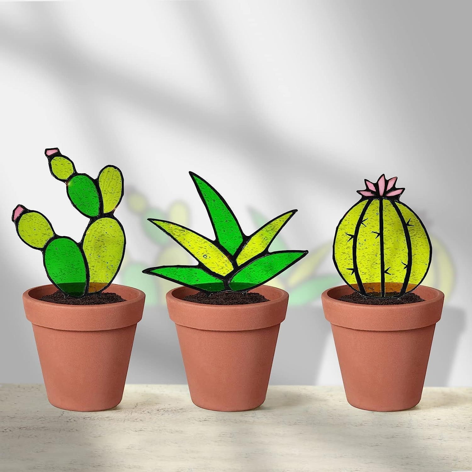 Nilvkv Colorful Cactus Succulent Simulation Plant Acrylic Decorative ...